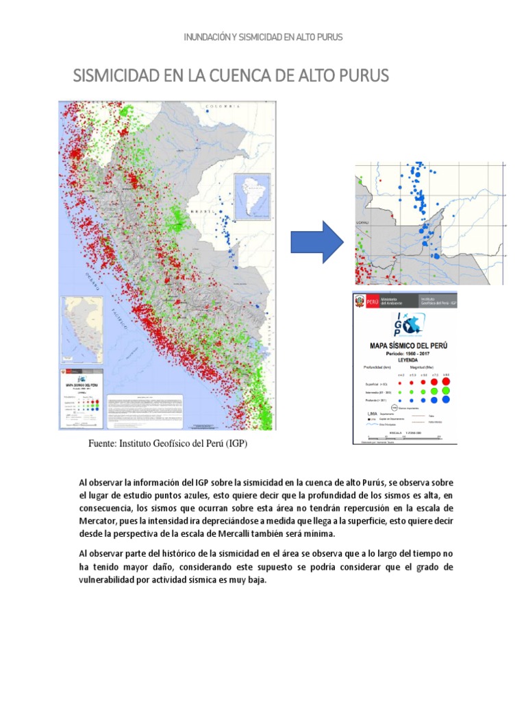 Inundación y Sismicidad en La Cuenca ALTO PURUS | PDF | Inundar | Temblores