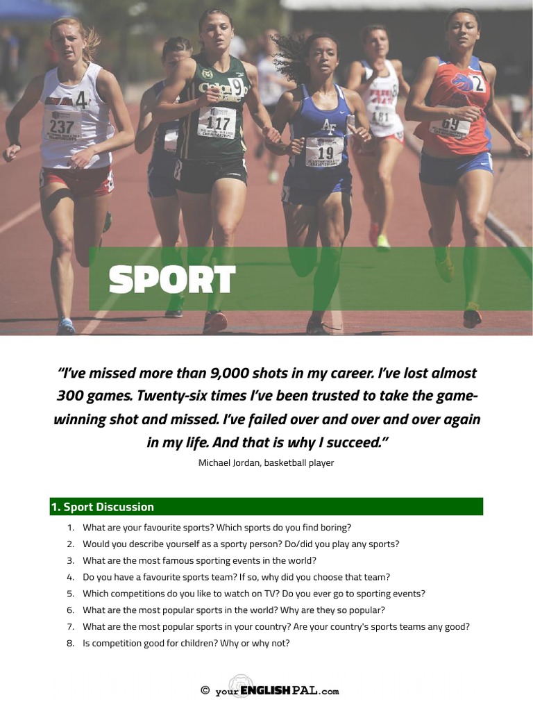 Your English Pal ESL Lesson Plan Sport v1 | PDF | Sports | Gambling