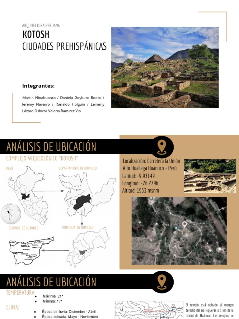 Ubicación y arquitectura de Kotosh | PDF