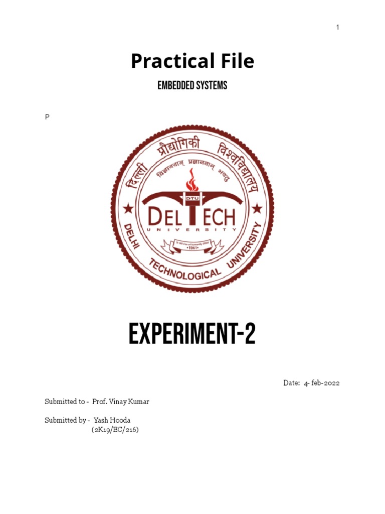 Yash Hooda ED Exp2 | PDF | Microcontroller | Computer Science