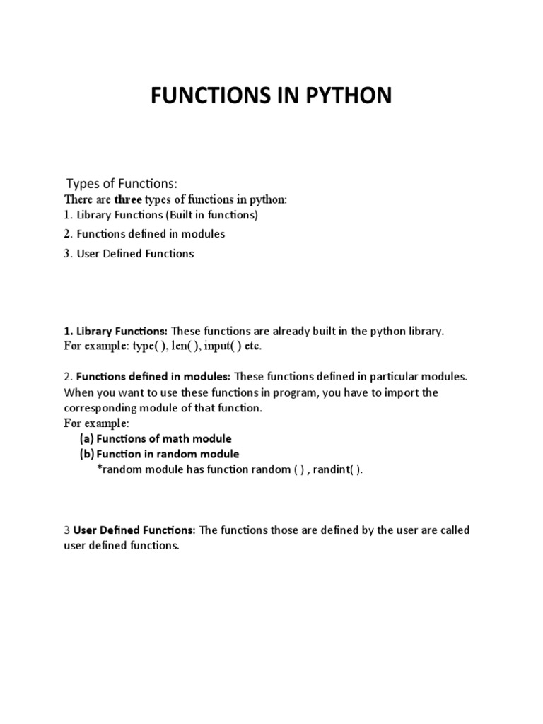 Functions In Python Download Free Pdf Parameter Computer Programming Subroutine