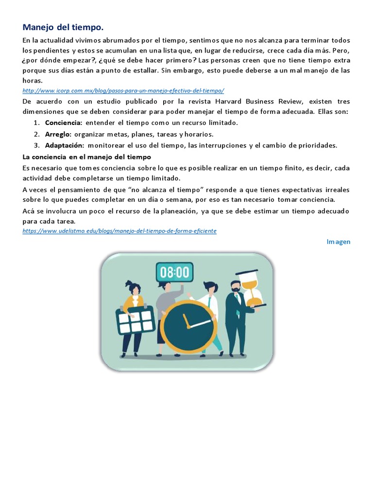 Manejo Del Tiempo. | PDF