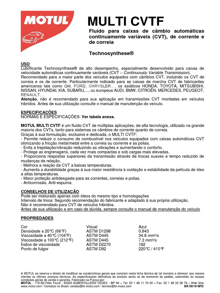 Multi CVTF | PDF | Veículos de rodas | Indústria automobilística