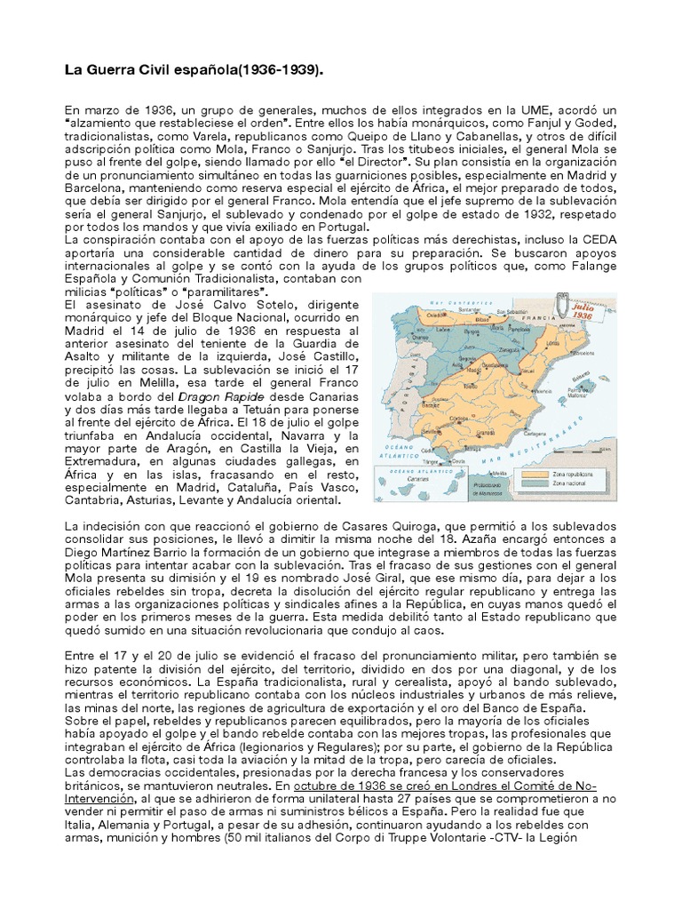 Guerra Civil Resumen Javier | PDF | Francisco franco | guerra civil ...