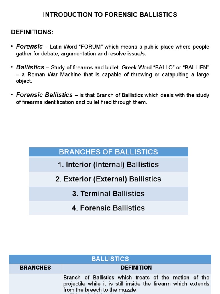Dactyloscopy & Ballistics Presentation | PDF | Cartridge (Firearms ...