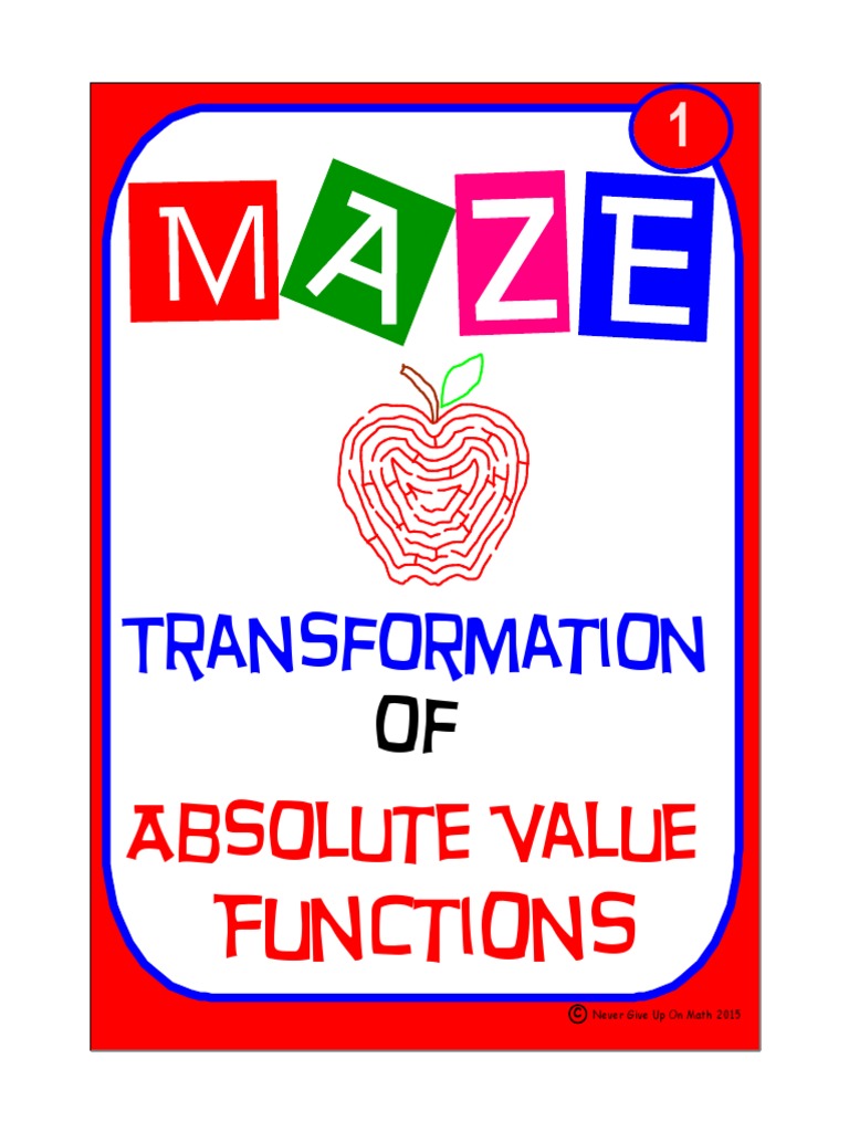 1 - Maze - Absolute Value Functions - Writing An Equation From Graphs | PDF
