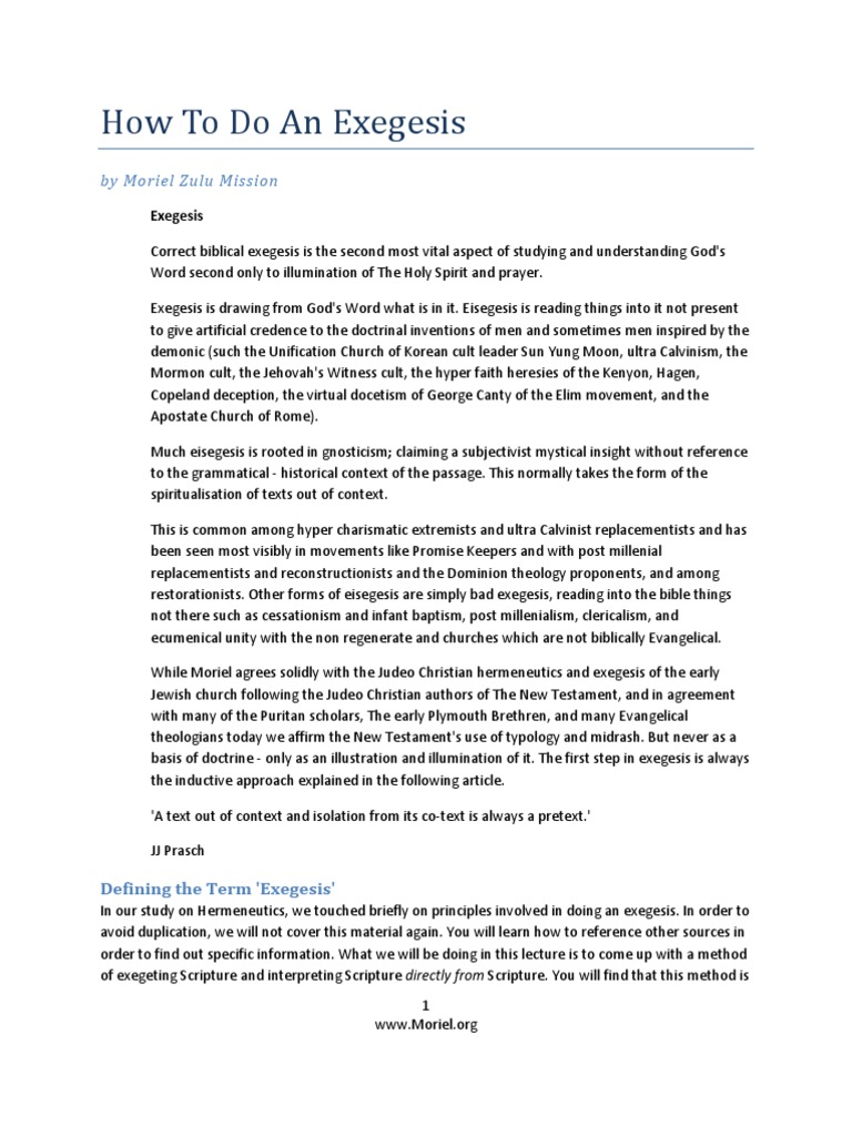 How To Do An Exegesis | PDF | Hermeneutics | Exegesis