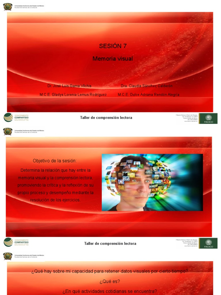 Sesion 7 Memoria Visual | PDF | Comprensión lectora | Aprendizaje