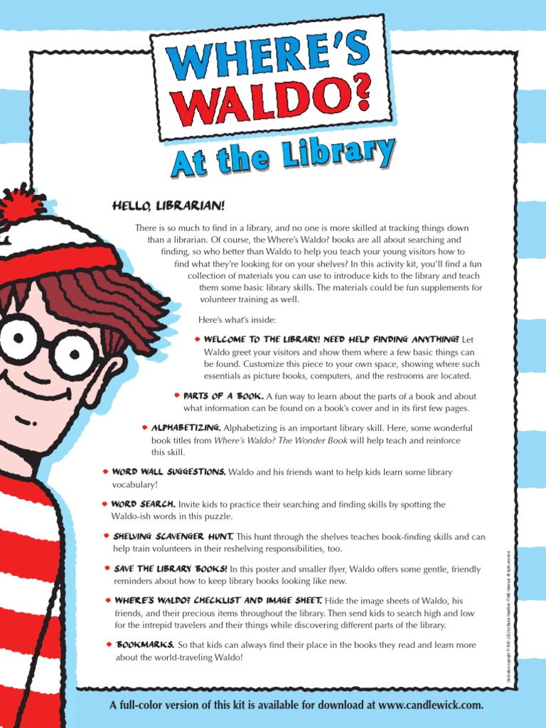 Where's Waldo? at The Library Activity Kit | PDF | Libraries | Books