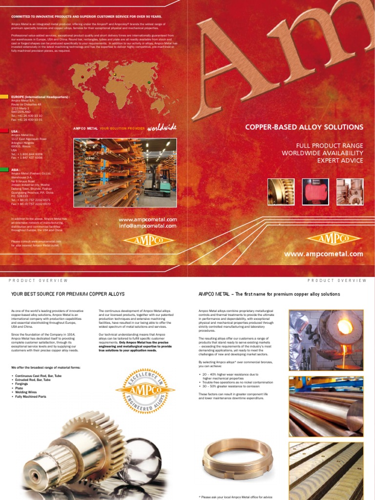 Ampco Alloy Brochure | PDF | Bronze | Metals