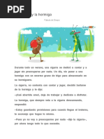 Actividades La Cigarra y La Hormiga | PDF