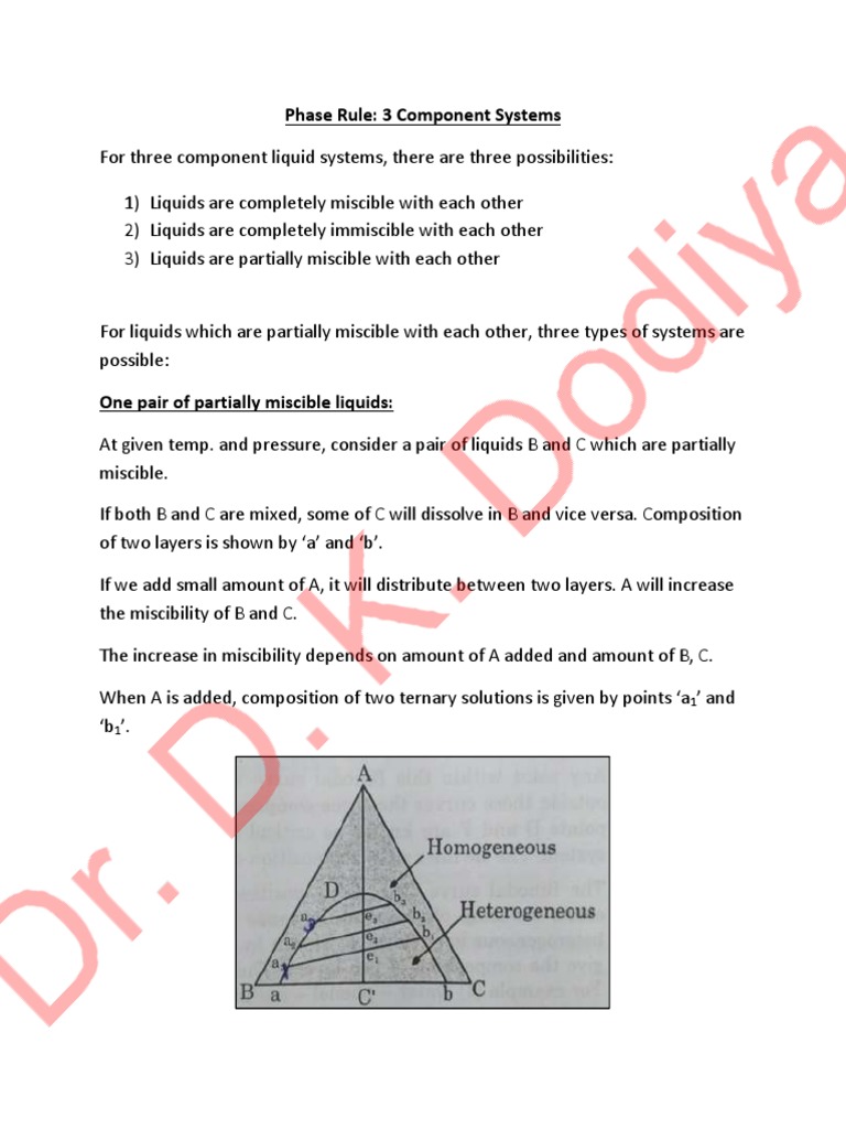 Phase Rule: 3 Component Systems | PDF | Phase (Matter) | Phase Rule
