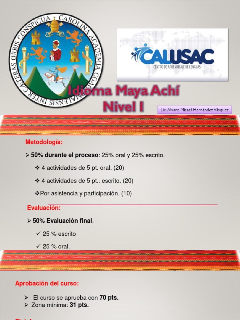 Lección 1 Achi Nivel 1 | PDF | Lingüística | Fonética