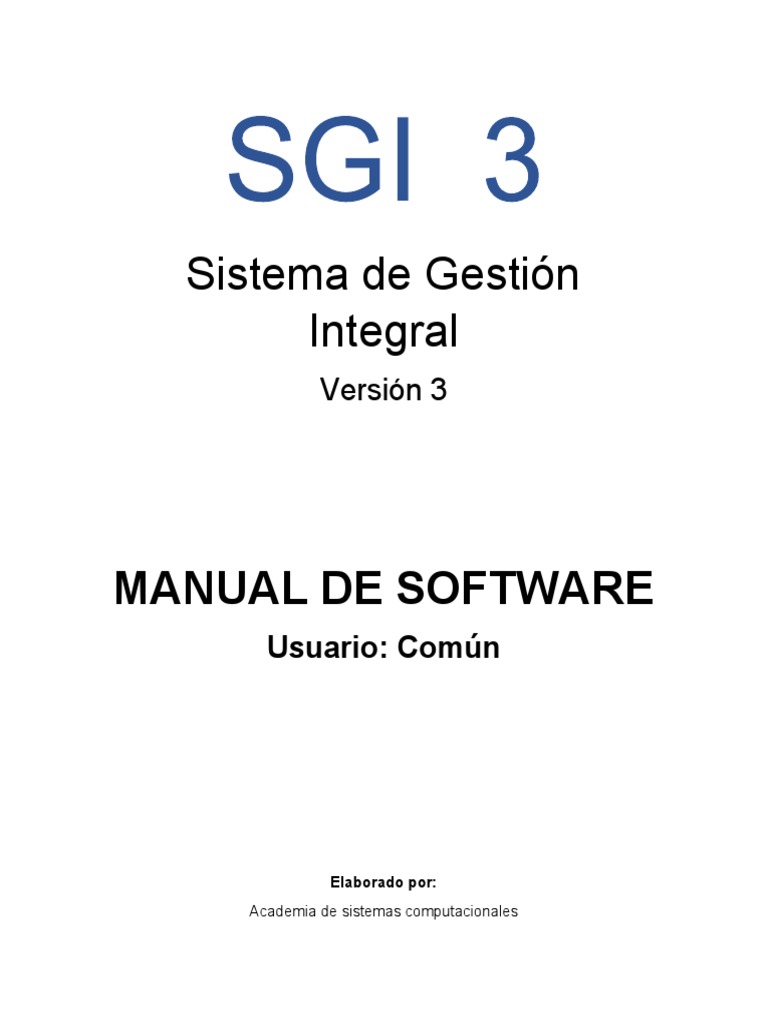 SGI3 - Manual Del Usuario | PDF | Software de la aplicacion | Usuario ...