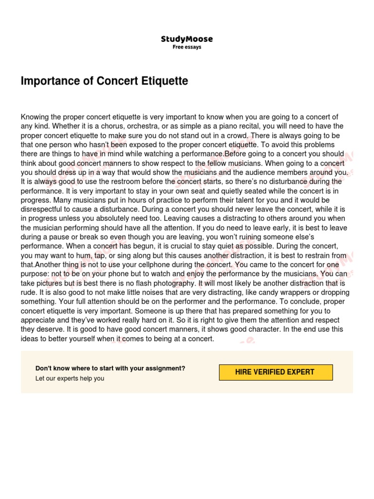 Essential Concert Etiquette Tips | PDF | Etiquette