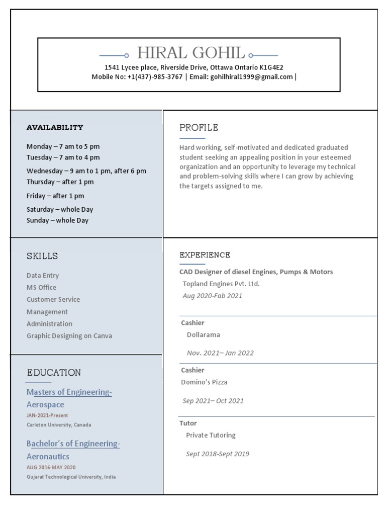 Resume For Part Time Job 2 | PDF