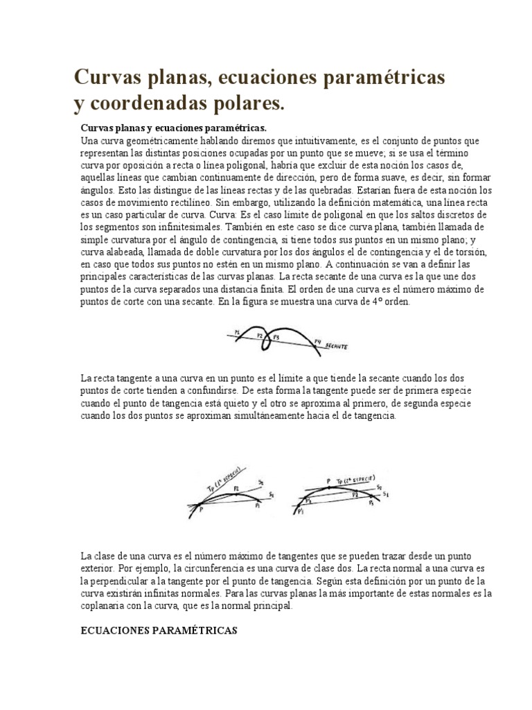 Curvas Planas | PDF | Ecuaciones | Curva