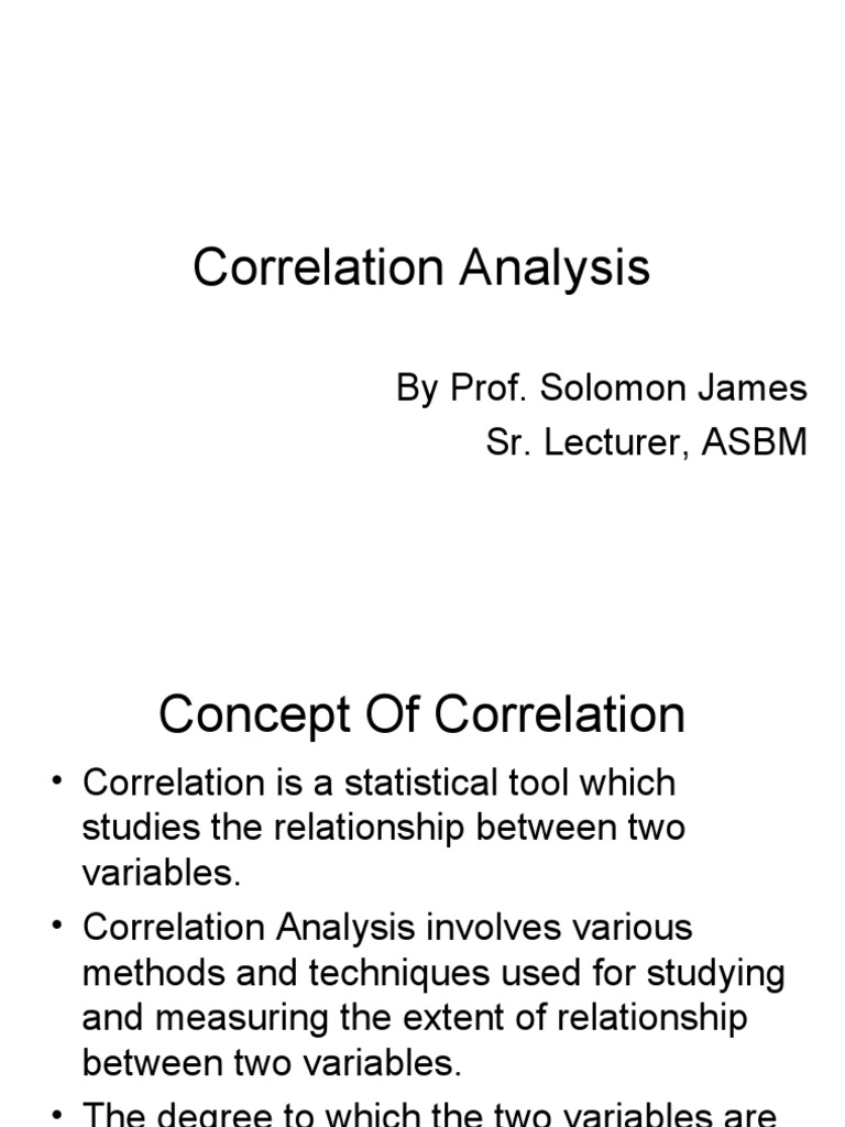 Correlation Analysis | PDF | Correlation And Dependence | Statistical Analysis