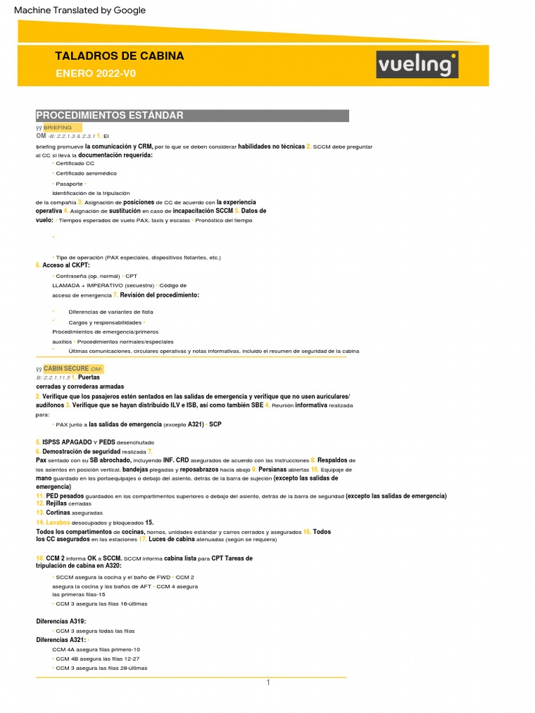 Cabin Drills JAN22-V0 2 | PDF | Aviación | Aeronave
