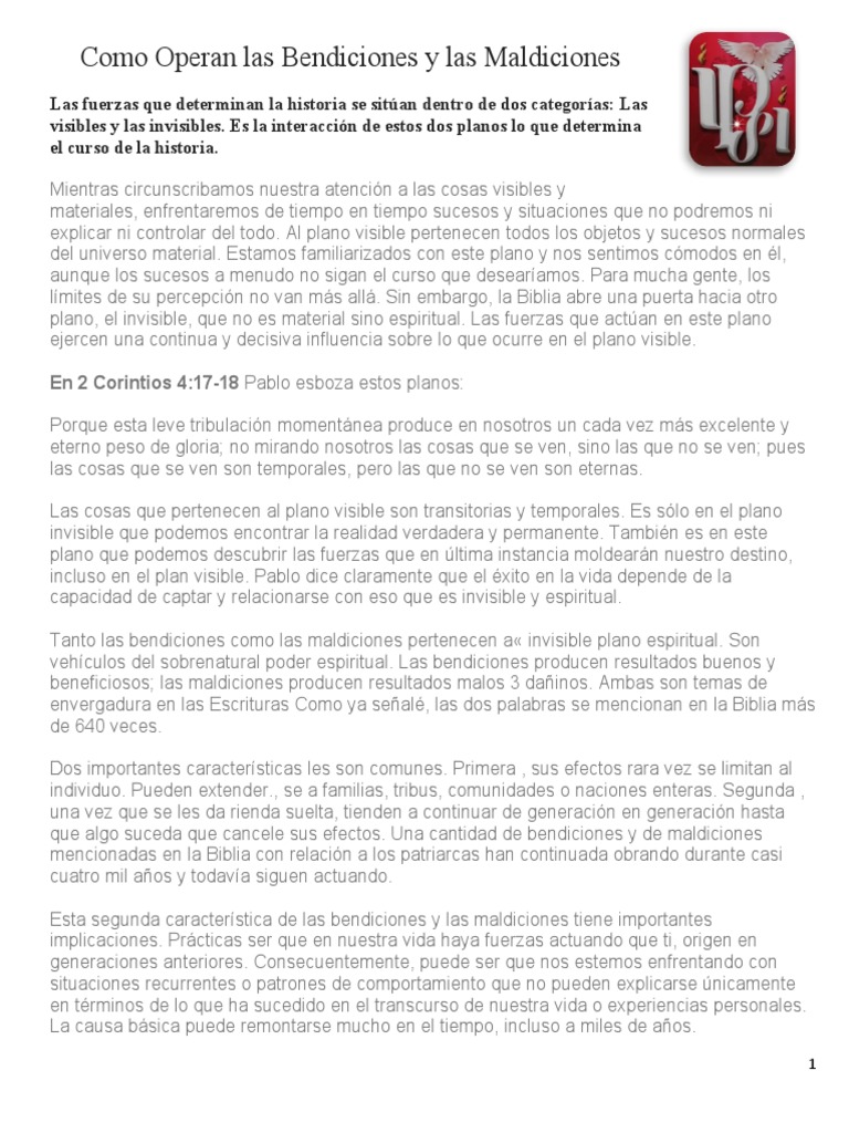Operación de Bendiciones y Maldiciones | PDF | La unción | eucaristía