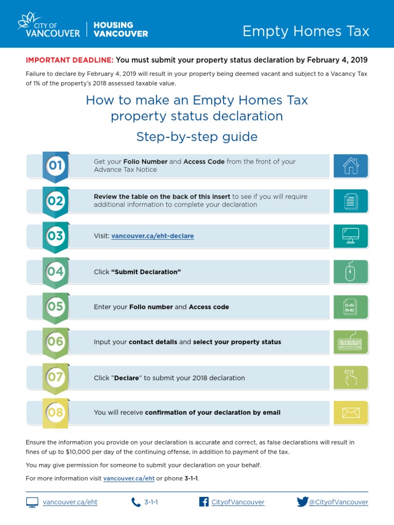 Empty Homes Tax Property Status Declaration Instructions 2018 | PDF ...