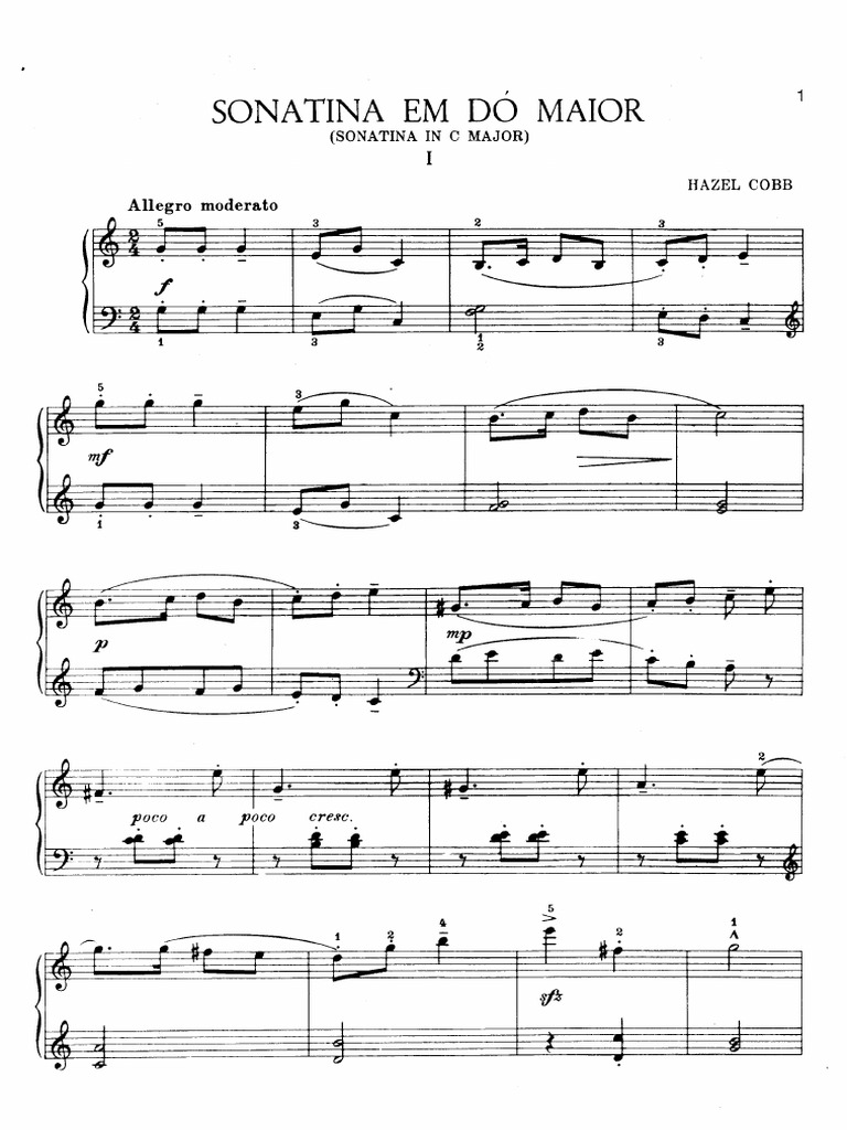 50 Sonatina C Maj Hazel Cobb 1 Mov | PDF