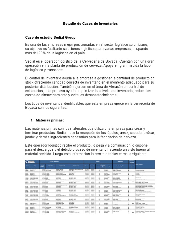 Sedial Group | PDF | Inventario | Logística