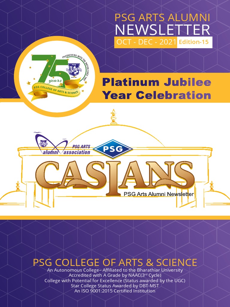 PSG Arts Alumni Newsletter Edition 15 | PDF | Entrepreneurship