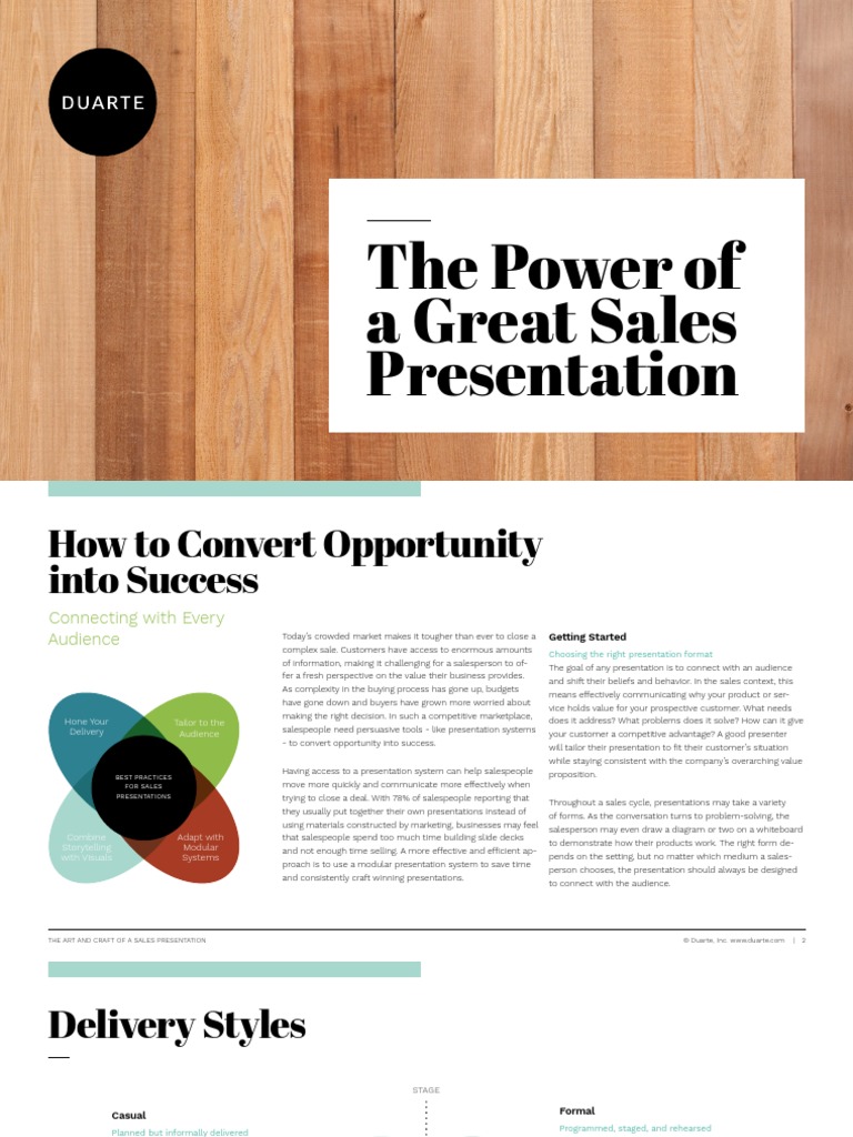 Duarte The Power of A Great Sales Presentation | PDF | Sales ...