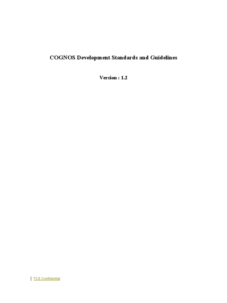 COGNOS Development Guidelines and Standards V1 2 | PDF | Percentile ...