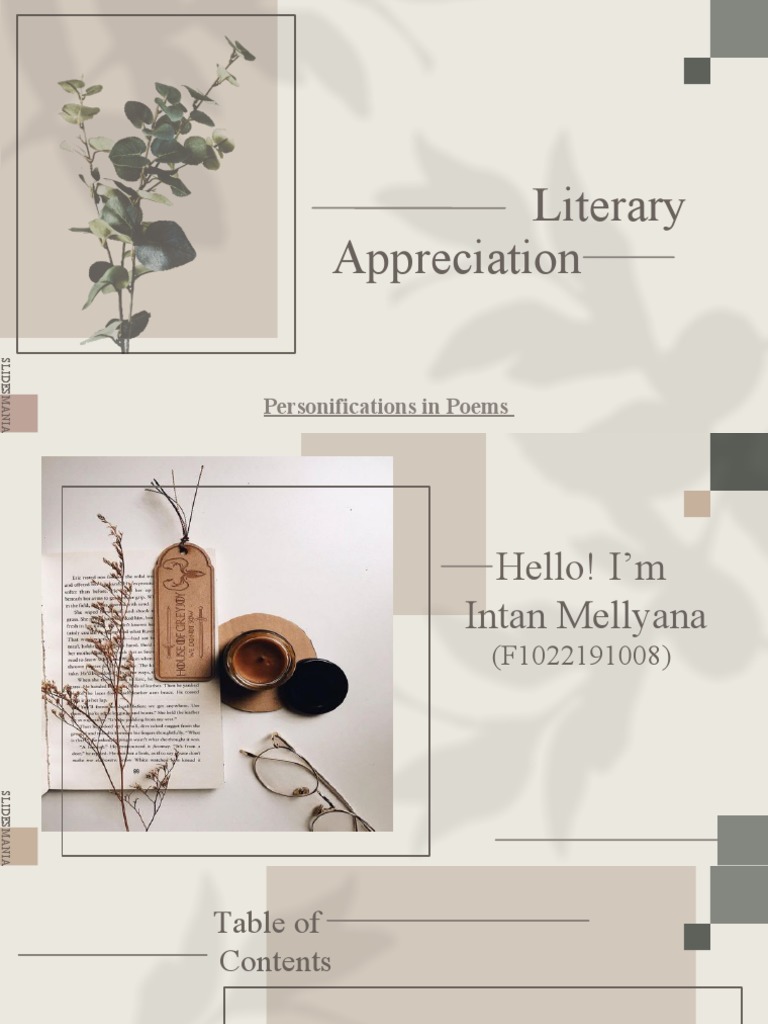 Literary Appreciation (10 Personifications) - Intan Mellyana | PDF ...