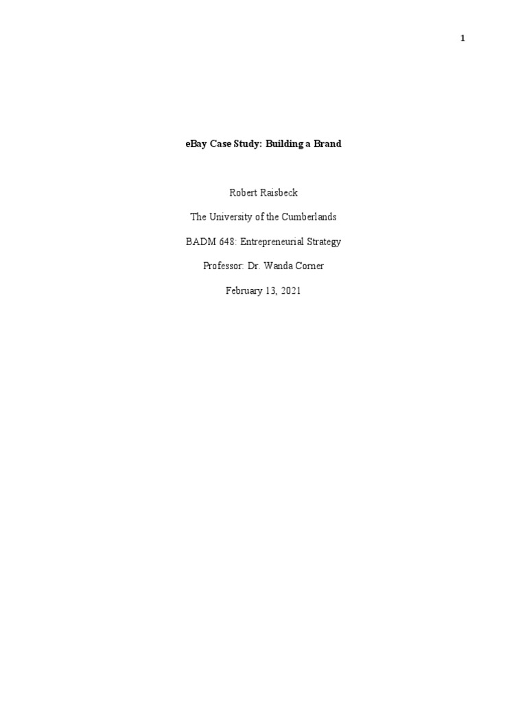 Final Project - Robert Raisbeck | PDF | E Bay | Sales