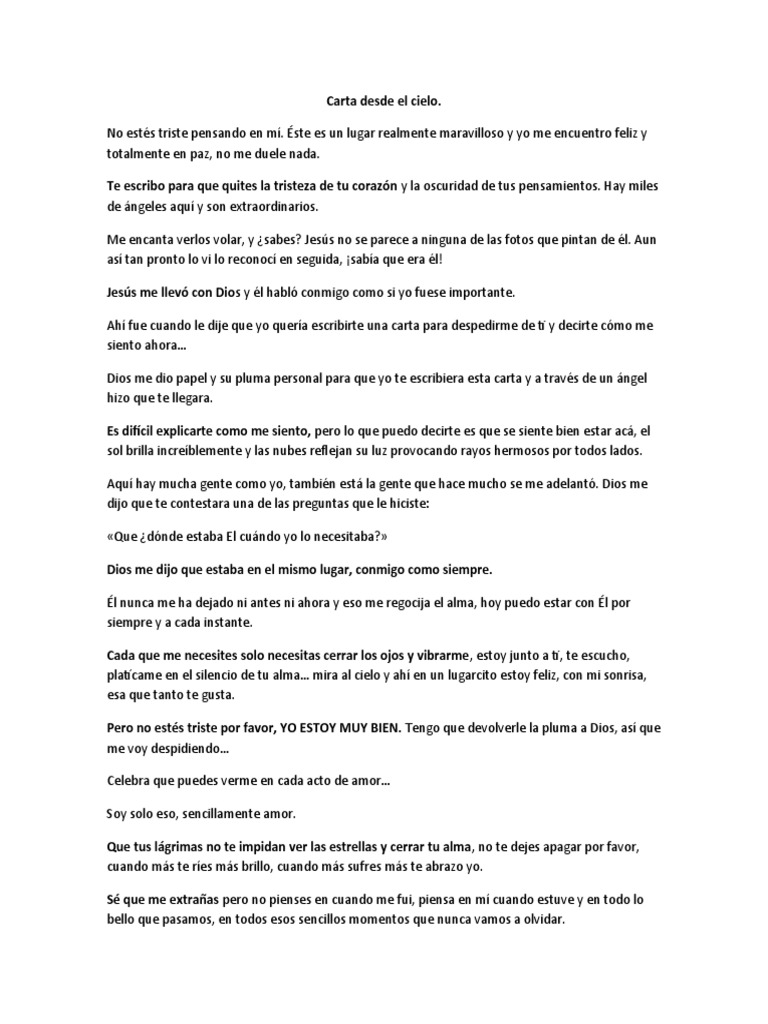 Carta Desde El Cielo Pdf