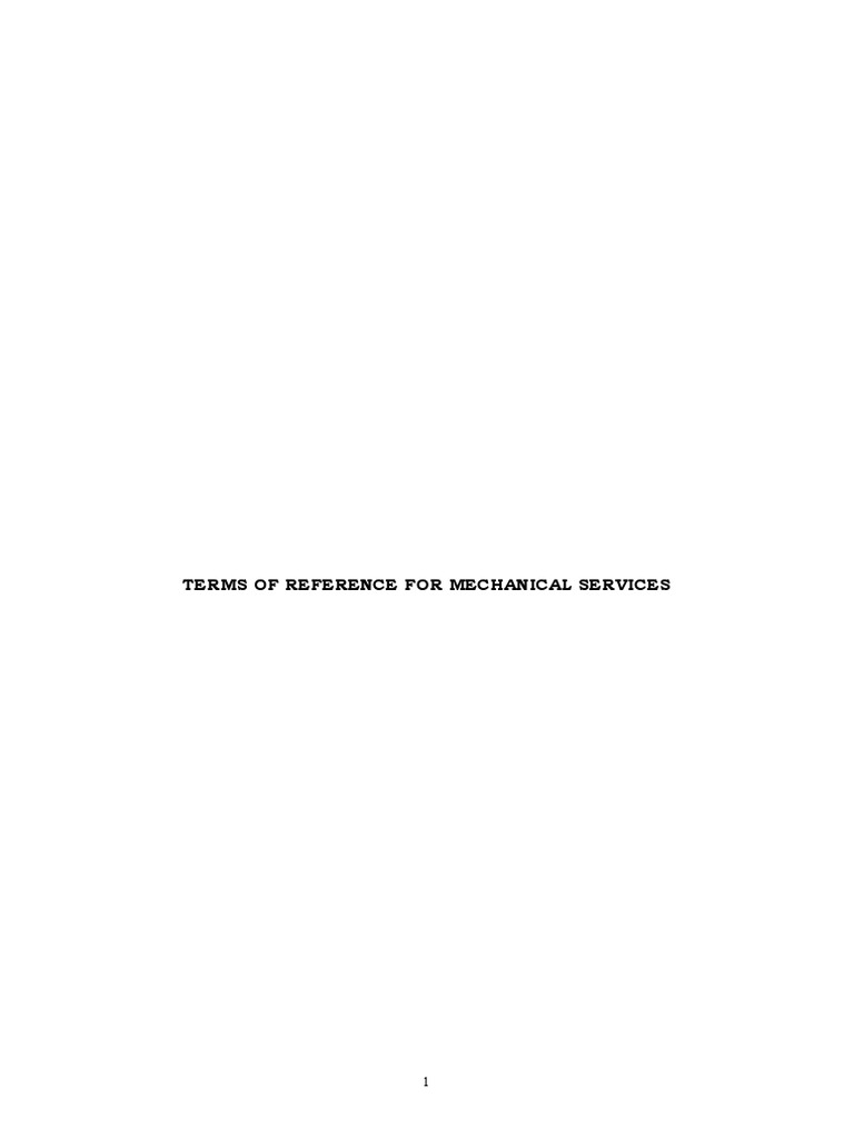 Mechanical TOR | PDF | Specification (Technical Standard) | Engineering