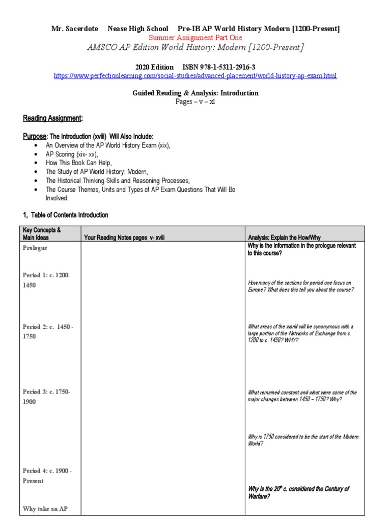 Summer 2020 AMSCO Assignment Pt. 1 Sas | PDF | Multiple Choice | Test ...