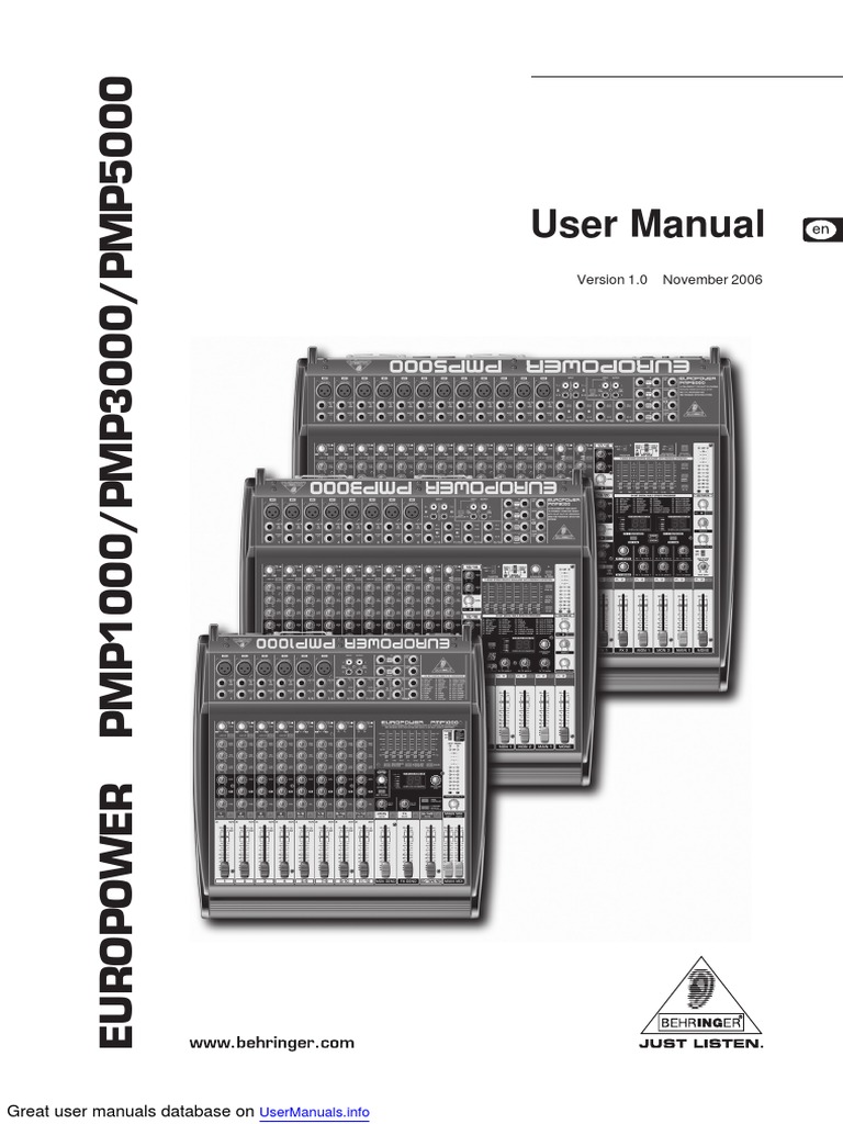 Behringer Musical Instrument PMP5000 | PDF | Microphone | Loudspeaker