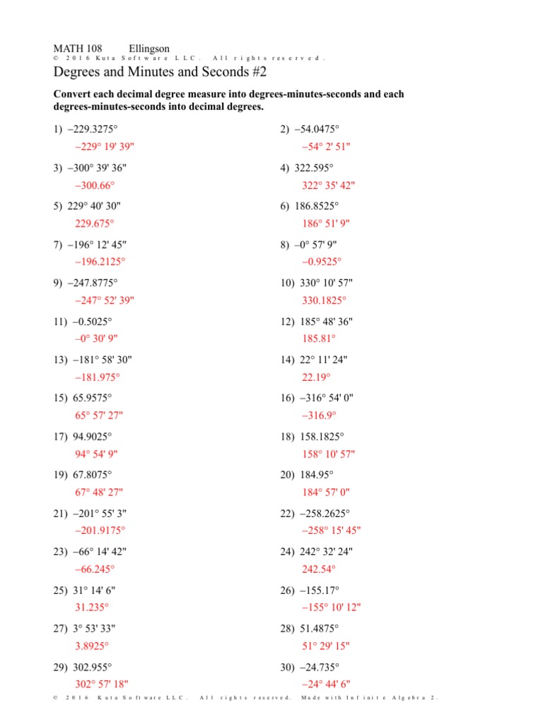 Degrees and Minutes and Seconds #2 | PDF