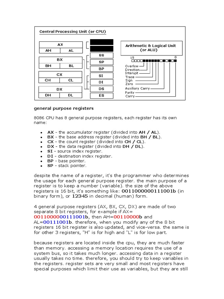 General Purpose Registers | PDF | Central Processing Unit | Pointer ...