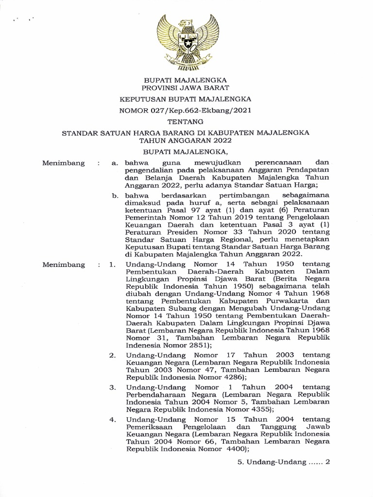 Kepbup 2021 - 662 Ekbang SSH Ta 2022 Lengkap | PDF