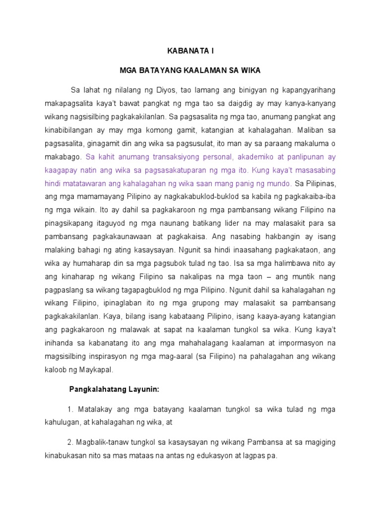 KABANATA I To 5 FILIPINO | PDF
