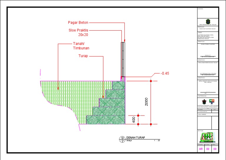 Denah Turap Beton 20x20 Takalar | PDF