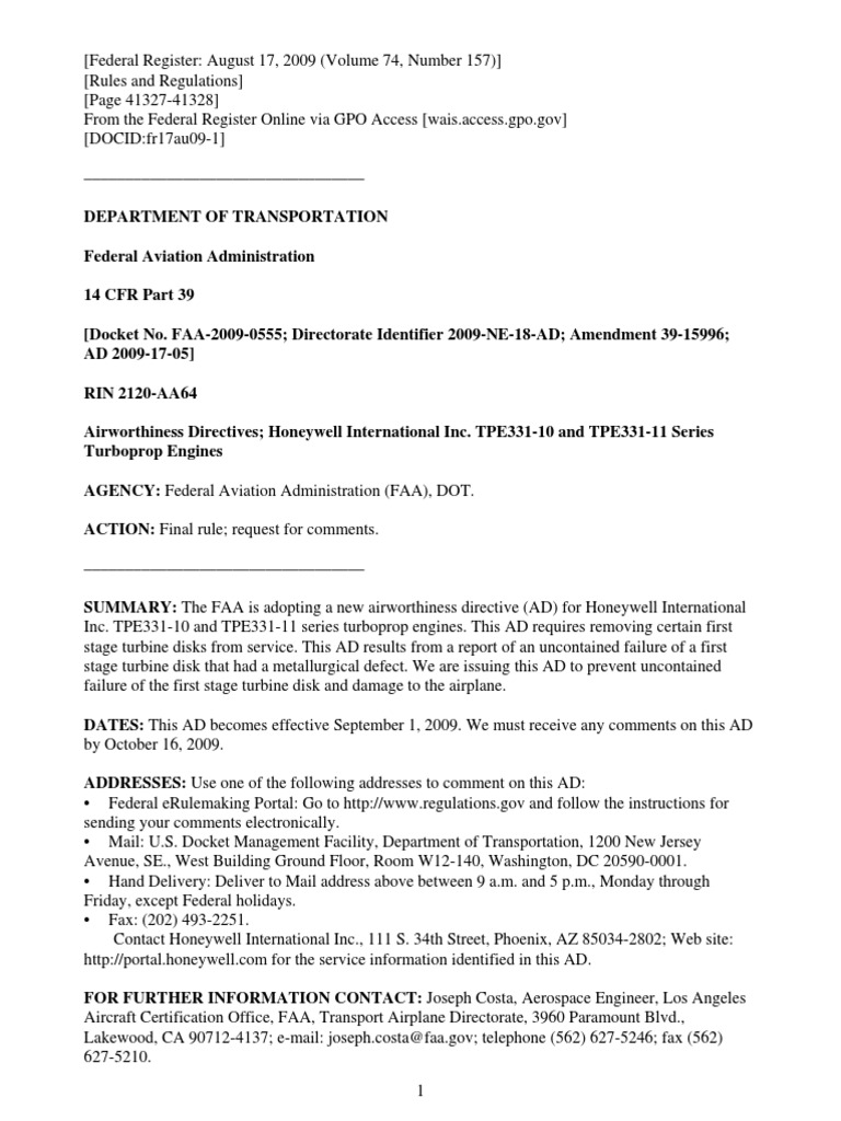 2009-17-05 | PDF | Federal Aviation Administration | Rulemaking
