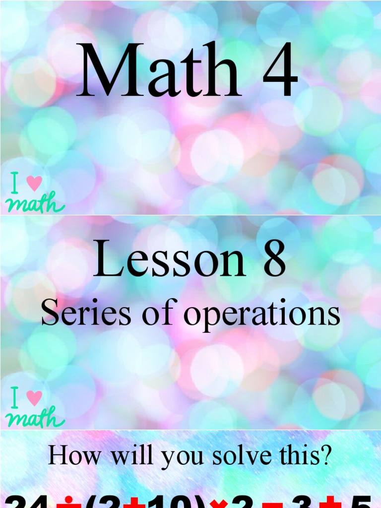 Math Operations and Problem Solving | PDF | Career & Growth