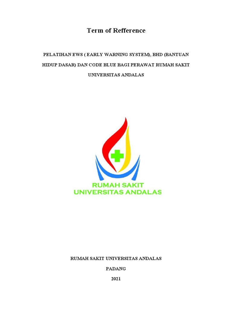 TOR Pelatihan EWS, BHD Dan Code Blue | PDF