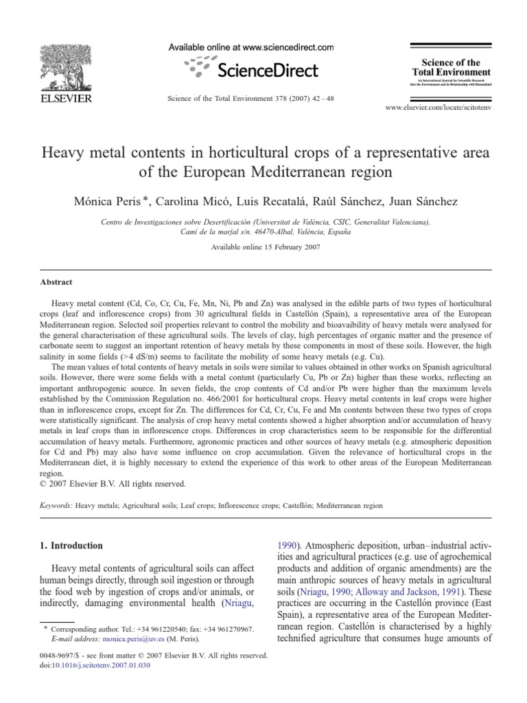 Hortic Mediteran | PDF | Cadmium | Soil