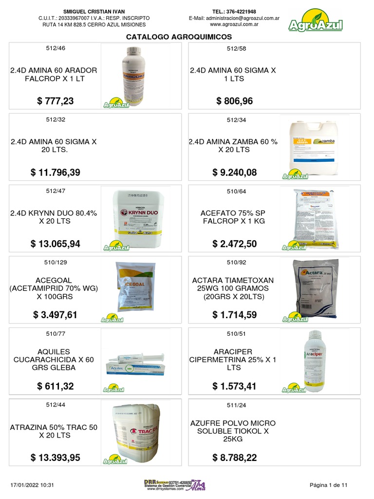 Catalogo Agroquimicos | PDF | Químicos agriculturales | Pesticida