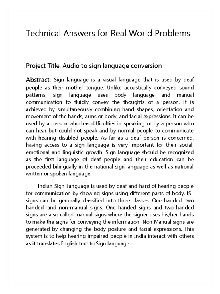 Technical Answers For Real World Problems | PDF