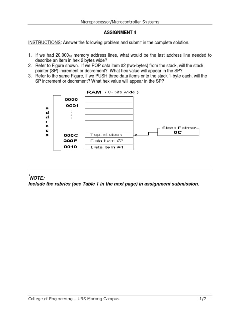 Assignment 4: Microprocessor/Microcontroller Systems | PDF | Computer Data | Information Age