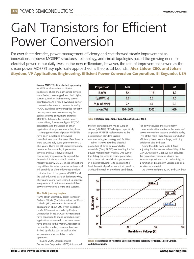 Gan Transistors For Efficient Power Conversion | PDF | Field Effect ...