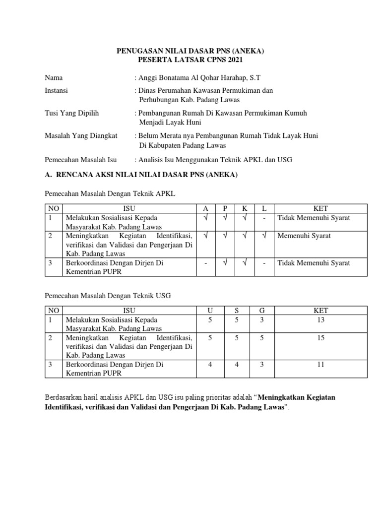 Tugas Individu Nilai Dasar PNS (Aneka) | PDF